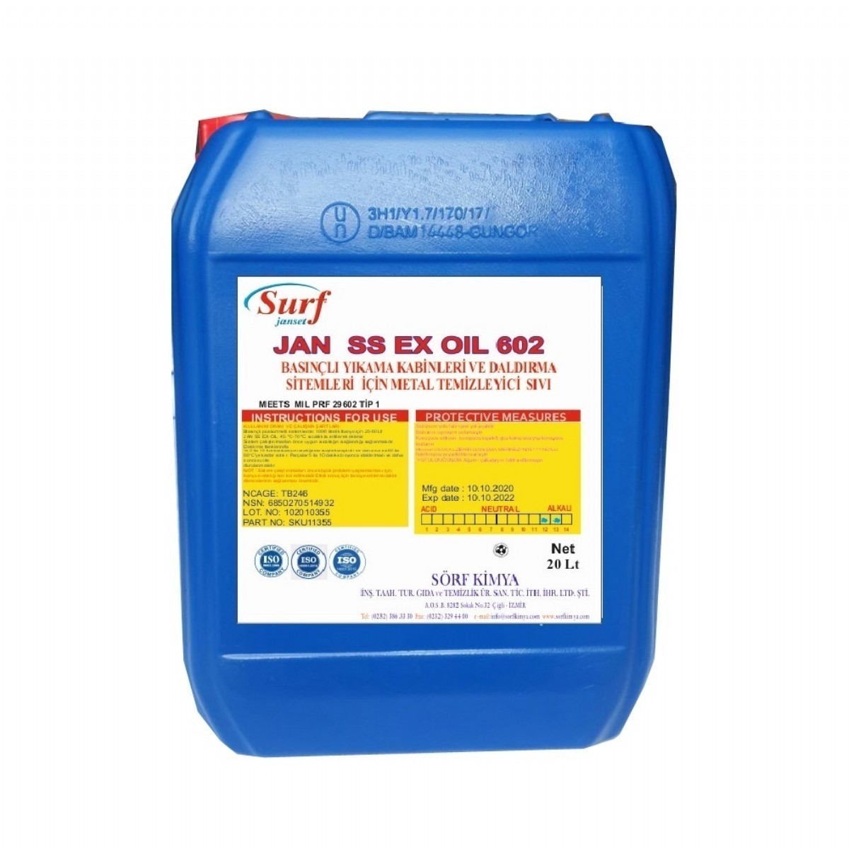 JAN SS EX-OIL 602 METAL CLEANER LIQUID MIL-PRF-29602 Type 1, BOEING BAC ...